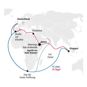 Routen von Handelsschiffen – dpa-Shop